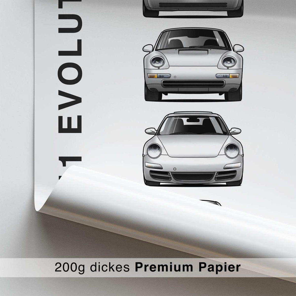 Porsche 911 Generationen Poster | CARTISTRY